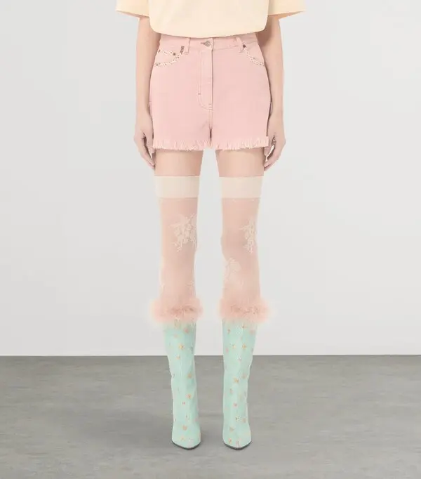 Valentino Garavani Cotton-linen Patch Shorts