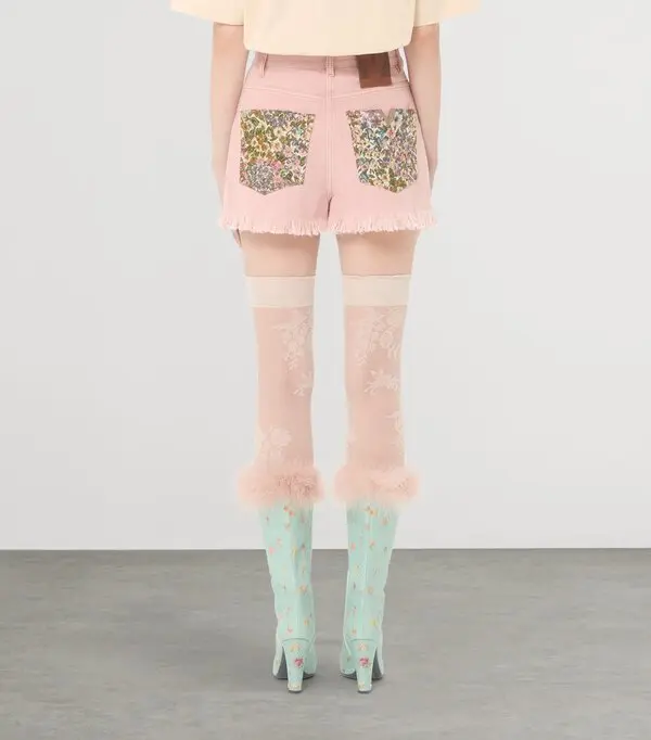 Valentino Garavani Cotton-linen Patch Shorts