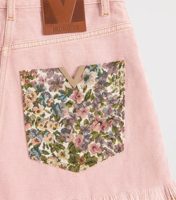 Valentino Garavani Cotton-linen Patch Shorts