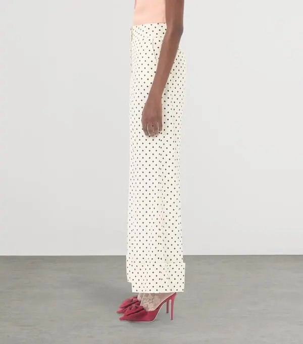 Valentino Garavani Polka Dot Wide-leg Trousers
