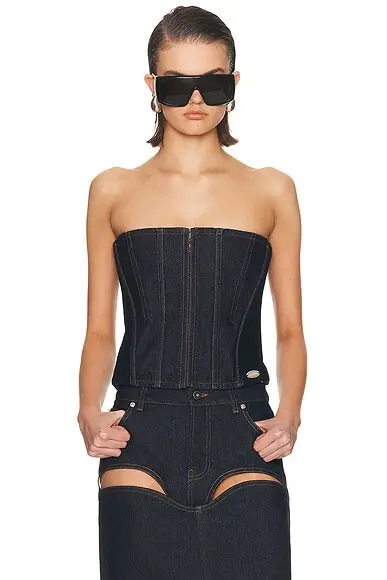 JEAN PAUL GAULTIER Denim Corset Top - Indigo
