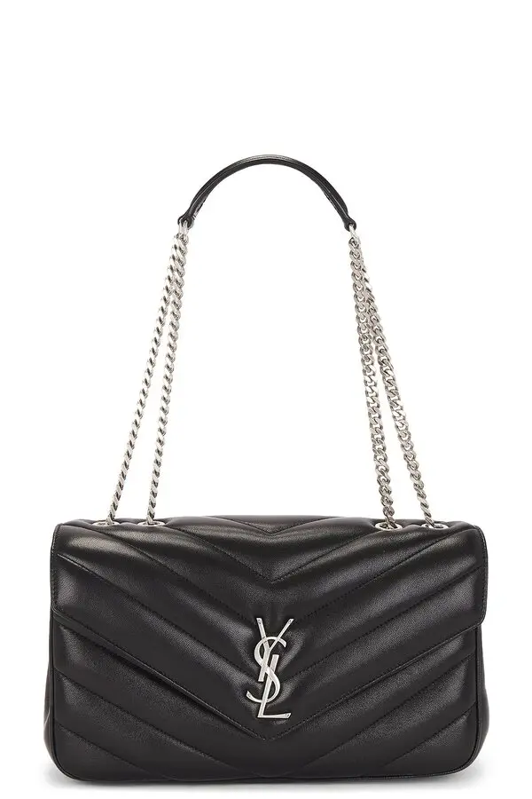Saint Laurent Loulou Medium Chain Bag - Noir