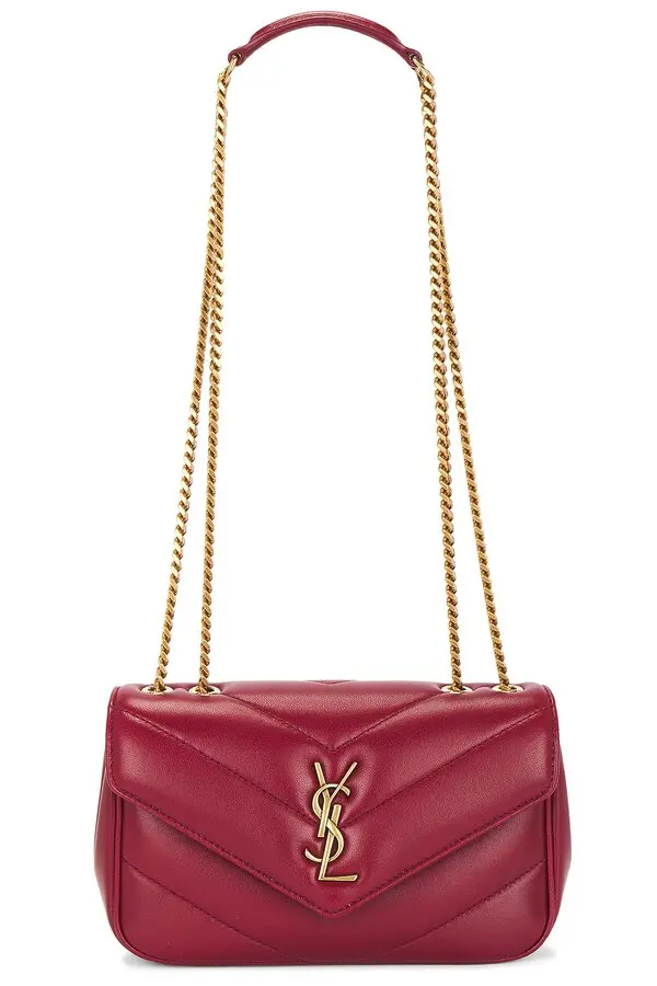 Saint Laurent Mini Loulou Chain Bag - Carmine Red