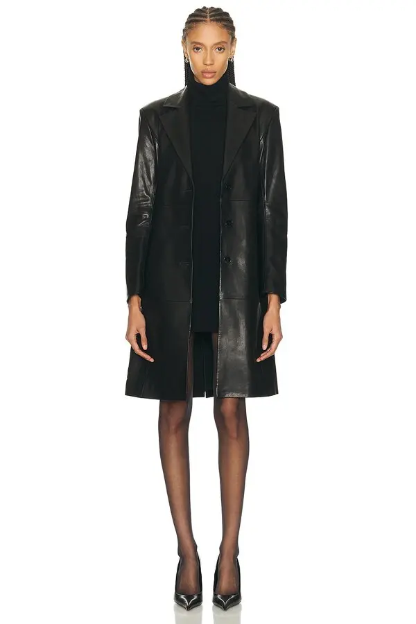 Nour Hammour Eames Leather Coat