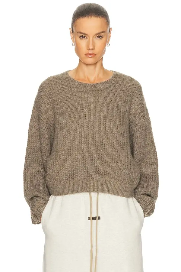 Fear Of God Heavy Waffle 90's Sweater - Homestead Heather