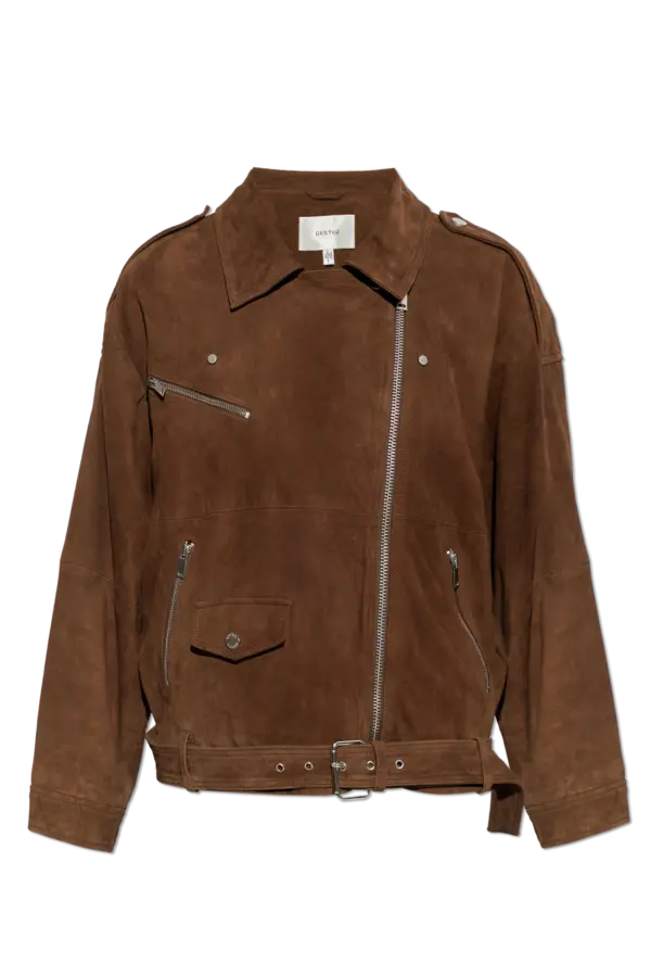 GESTUZ Suede Leather Biker Jacket