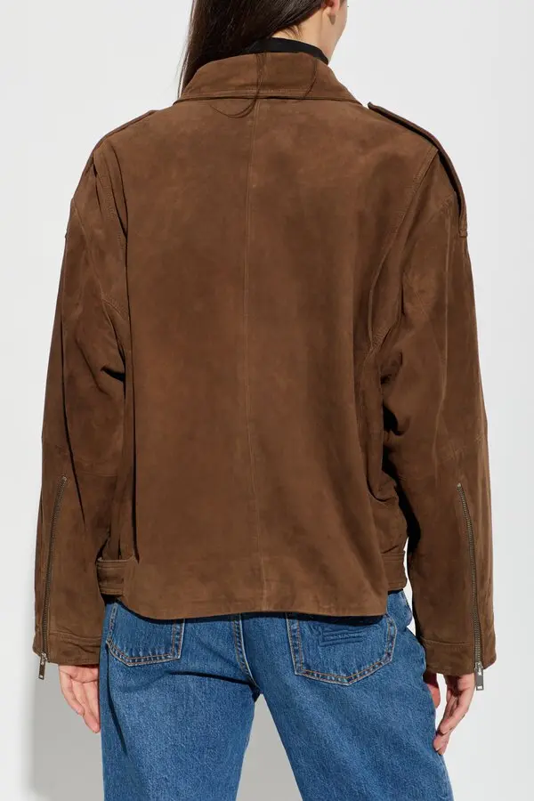 GESTUZ Suede Leather Biker Jacket