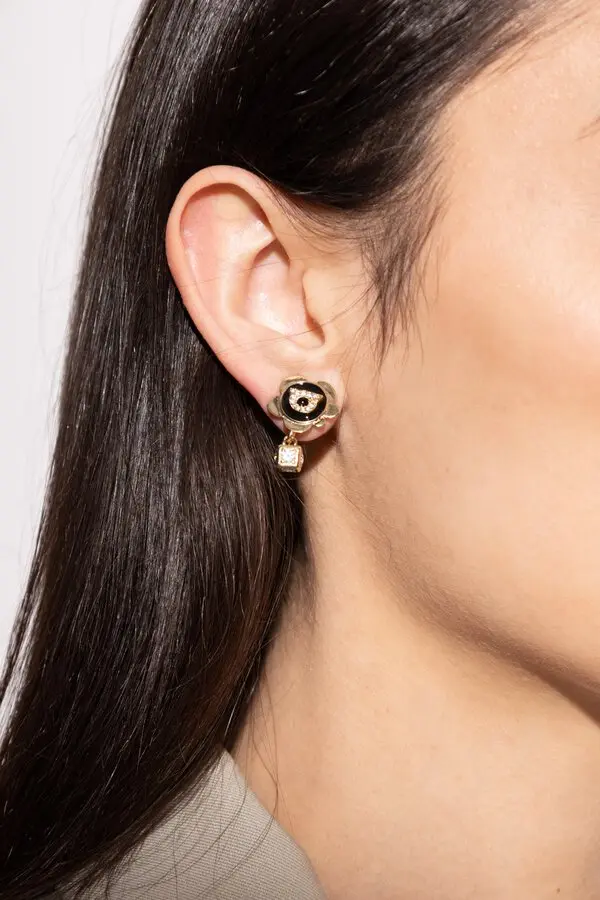FERRAGAMO Earrings With Crystals - Black