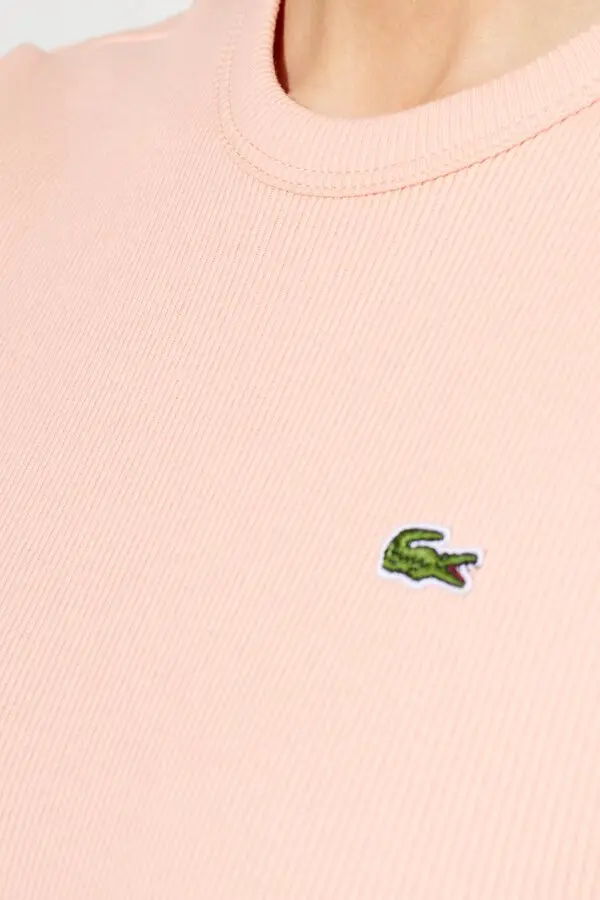 Lacoste Ribbed Fitted Top - Pink