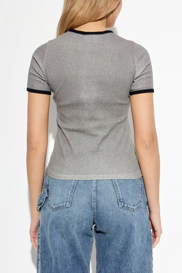 COURREGES Houndstooth Patterned Top - Black