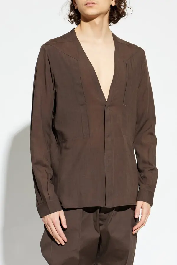 Rick Owens Wool Shirt With V-neck