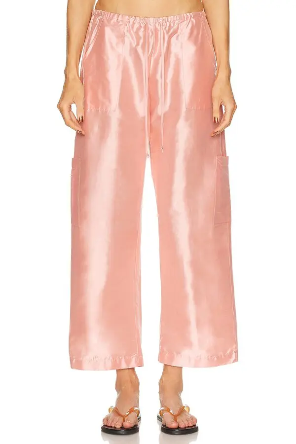 Donni. Taffeta Drawstring Cargo Pant - Blossom