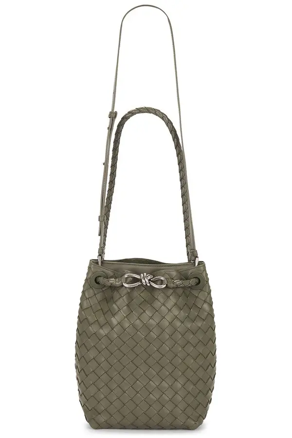 Bottega Veneta Small Andiamo Bucket Bag - Pickle & Vintage Silver