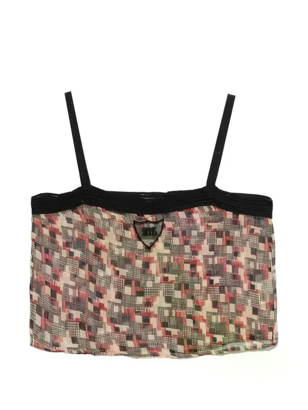 BODE Quadrille Square-neck Top