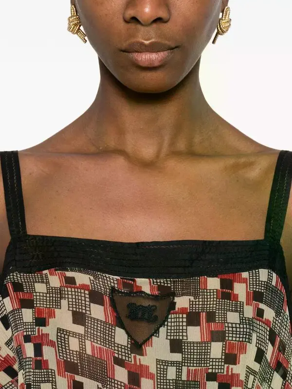 BODE Quadrille Square-neck Top