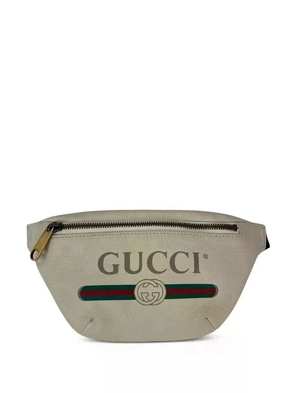 Gucci Web Logo Leather Belt Bag