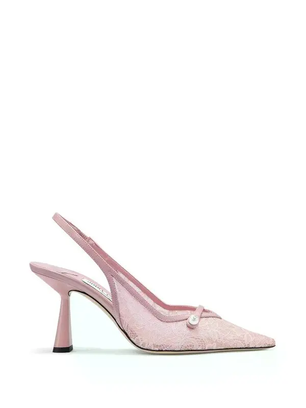 JIMMY CHOO Amita Lace Slingback Pumps - Pink