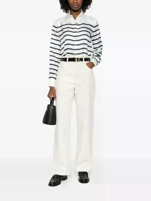 Françoise Striped Buttoned Top
