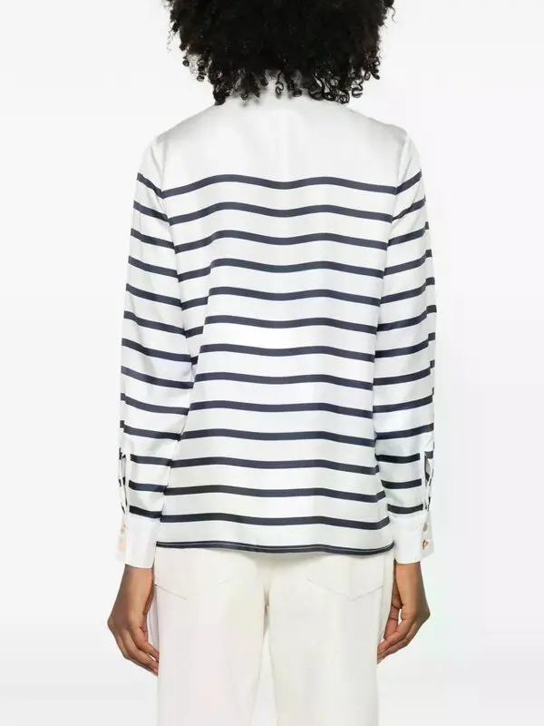 Françoise Striped Buttoned Top