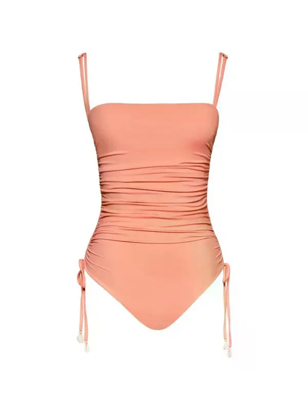 Johanna Ortiz Tarangire Drawstring Ruched Swimsuit - Orange