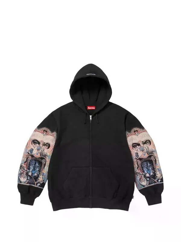 Supreme X Michael Jackson Graphic-print Zip-up Hoodie - Black