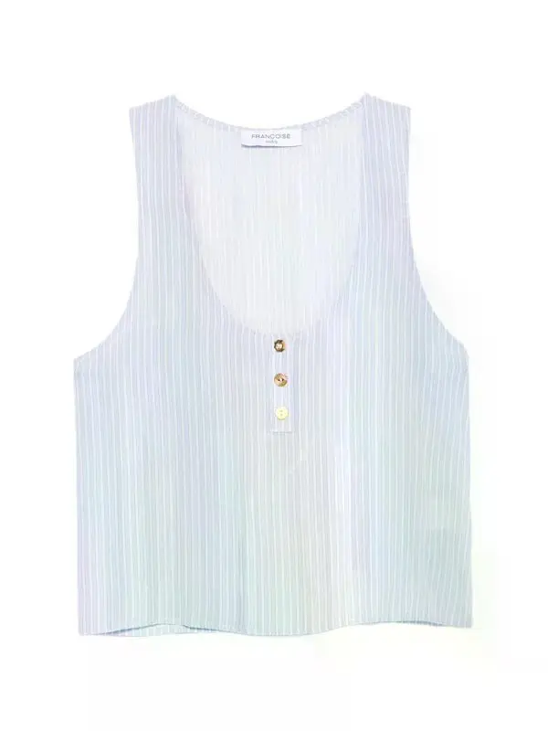 Françoise Striped Button Top