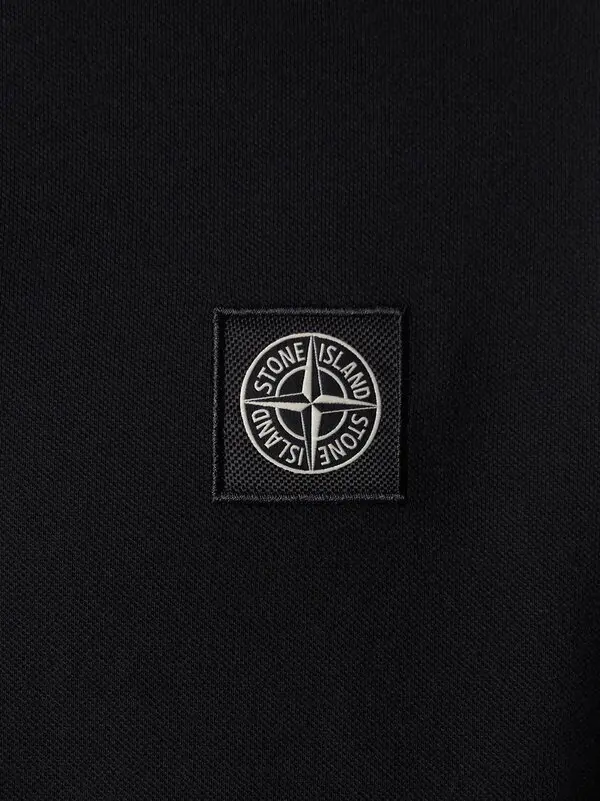 Stone Island Strtech Organic Cotton Polo Shirt - Black
