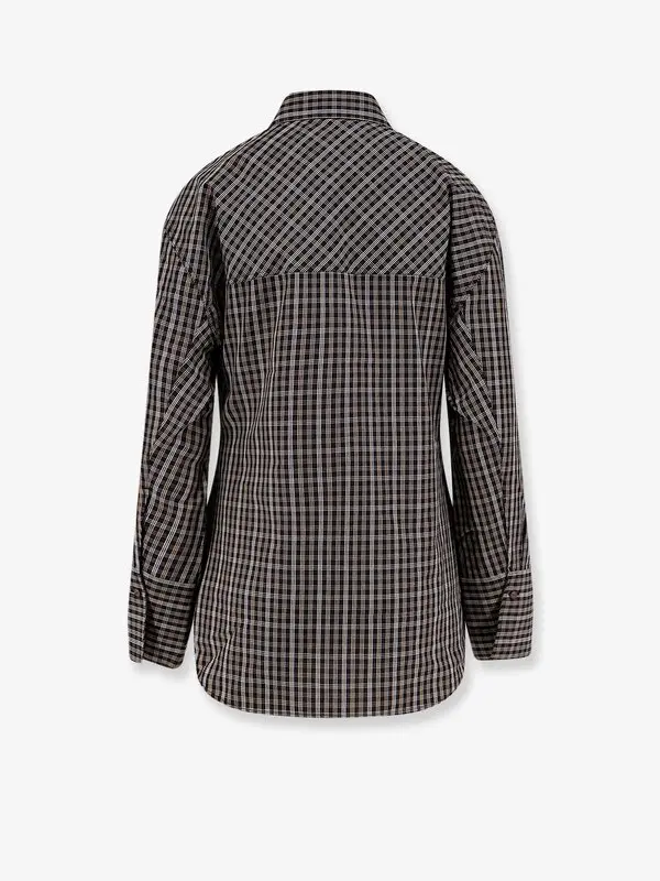 RÓHE Check Pattern Cotton Shirt - Brown