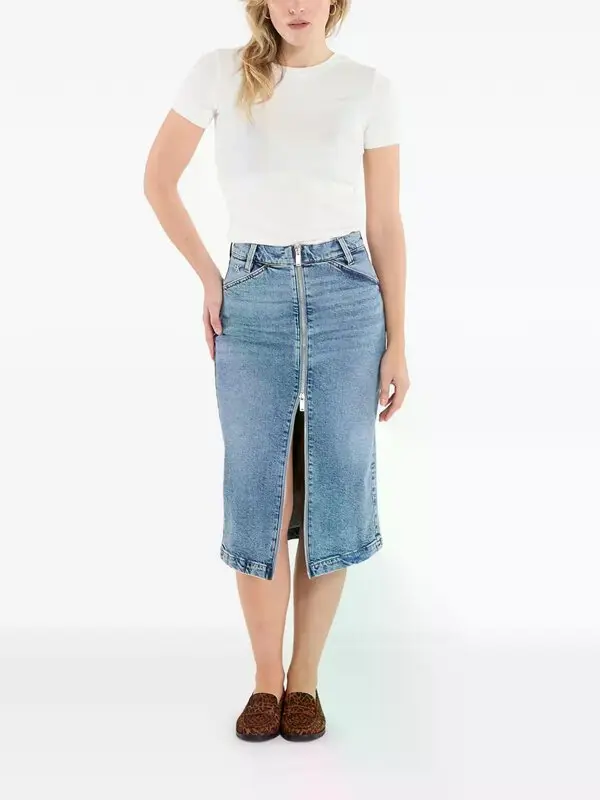Calvin Klein Zip-front Denim Skirt