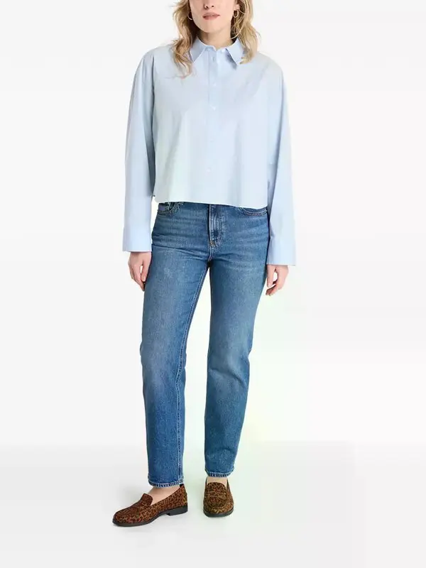 Calvin Klein Cropped Shirt - Blue