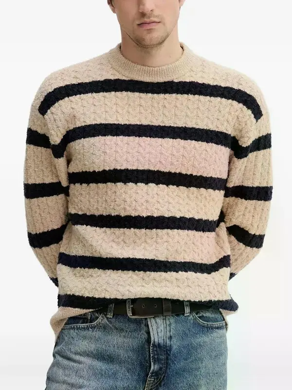 Filippa K Striped Pattern Cable Knit Sweater