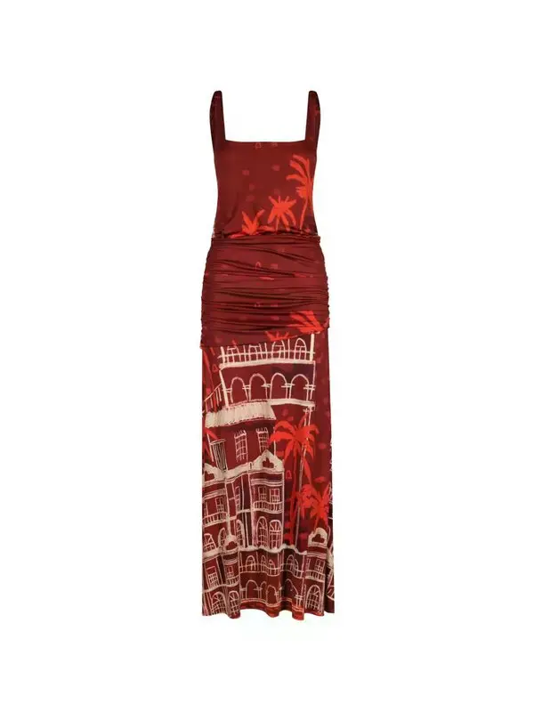 Johanna Ortiz Plant Of Joy Midi Dress - Red