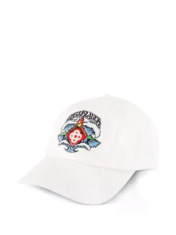 Casablanca Waves Embroidered Logo Baseball Cap - White