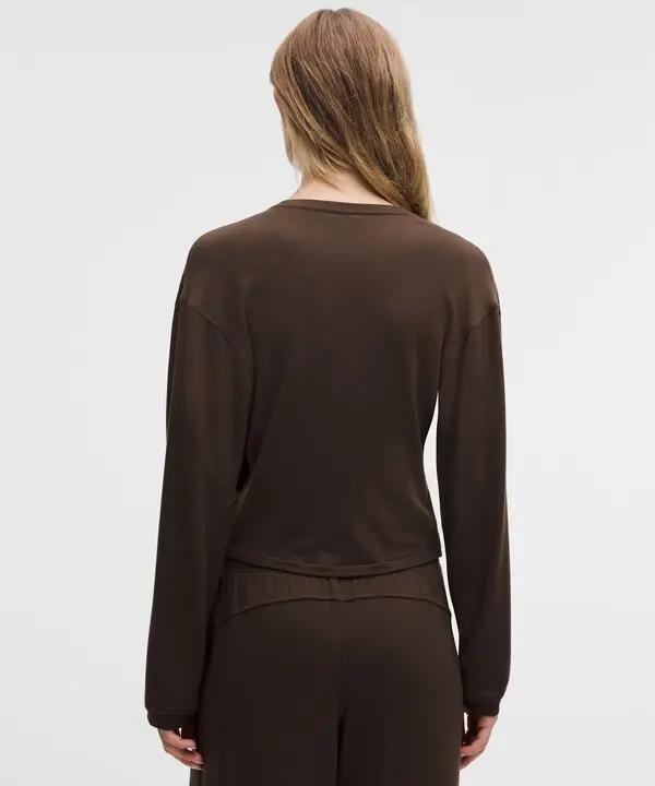 Lululemon Becalm Wrap-front Long-sleeve Shirt - Walnut Crunch