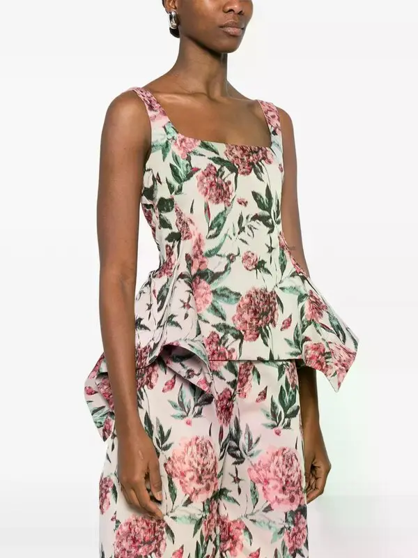 MARQUES' ALMEIDA Peplum Brocade Corset Top