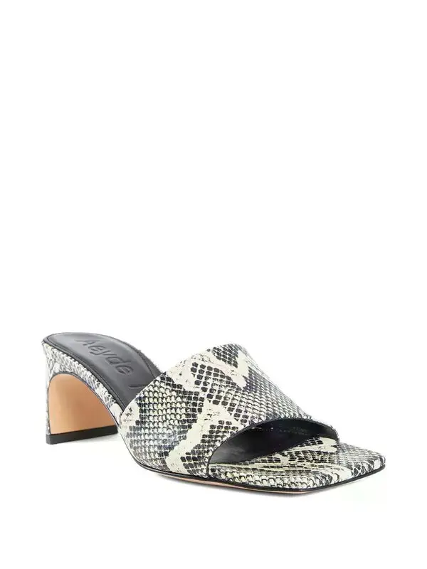 AeydĒ Jeanie Snake-print Mules