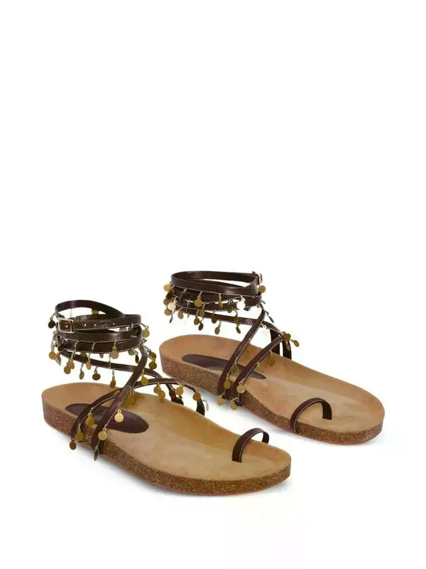 Johanna Ortiz Serenade Embellished Sandals - Brown