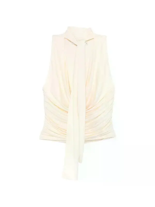 AYA MUSE Draped Self-tie Top - Neutrals