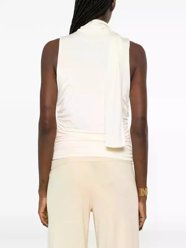 AYA MUSE Draped Self-tie Top - Neutrals