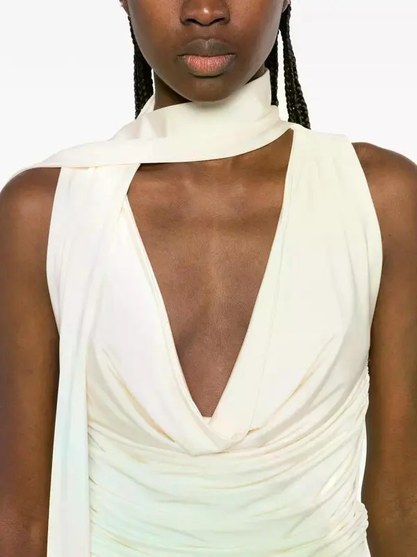 AYA MUSE Draped Self-tie Top - Neutrals