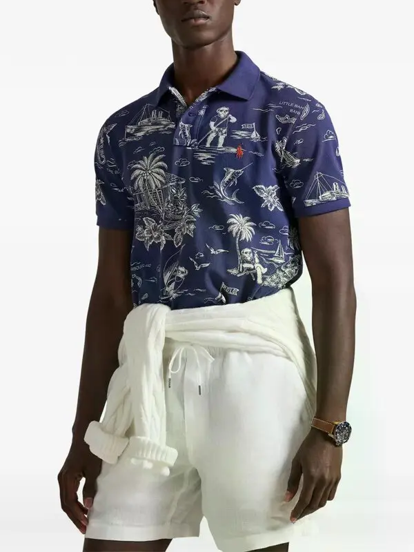 Polo Ralph Lauren Printed Short-sleeve Polo Shirt - Blue