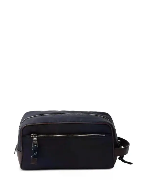 Prada Leather-trimmed Logo Plaque Wash Bag