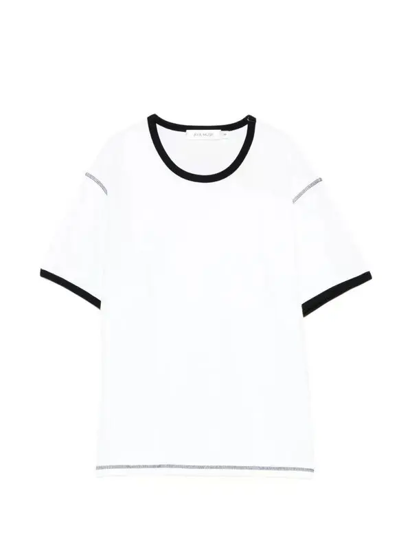 AYA MUSE Waffle Trimmed T-shirt - White