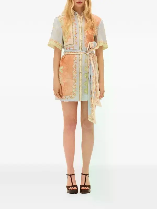 KATE FORD Floral Print Shirt Dress