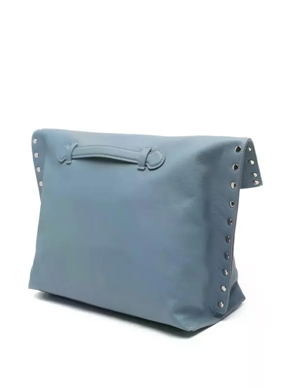 ZANELLATO Medium Saeta Stud Leather Tote - Blue