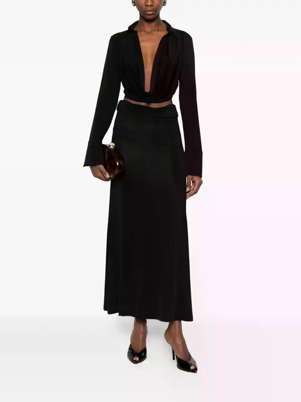 AYA MUSE Draped Collared Top