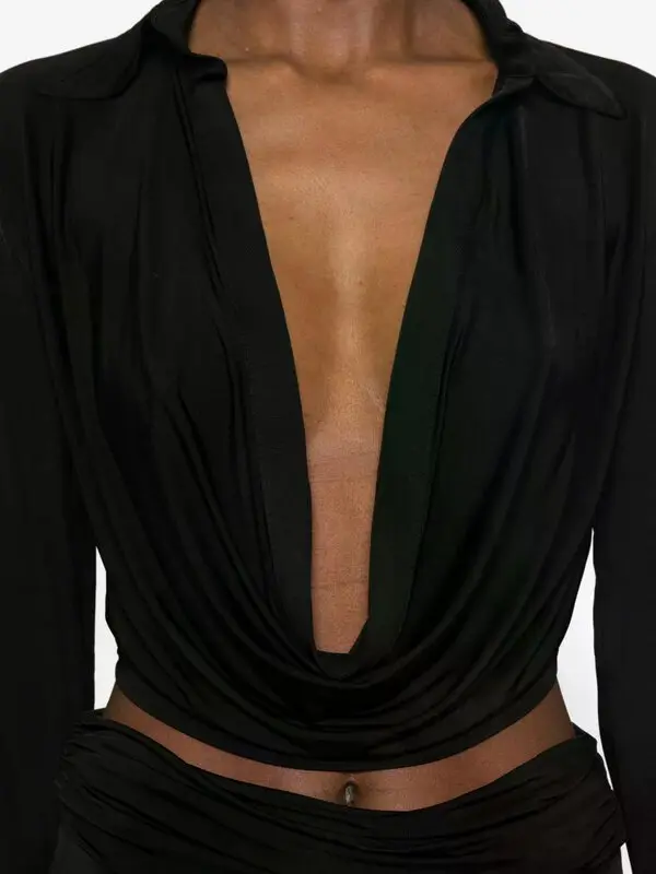 AYA MUSE Draped Collared Top