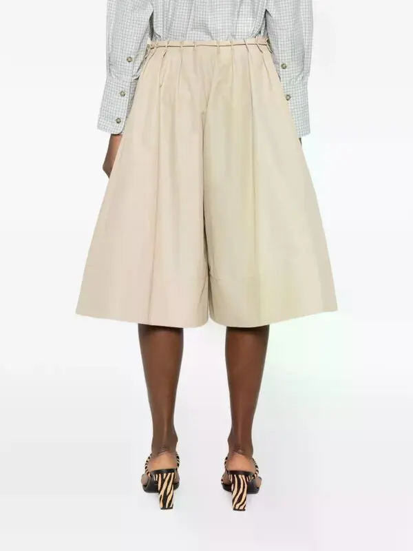 Brandon Maxwell Sutton Pintuck Elongated Shorts - Neutrals