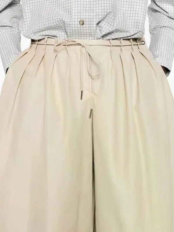 Brandon Maxwell Sutton Pintuck Elongated Shorts - Neutrals