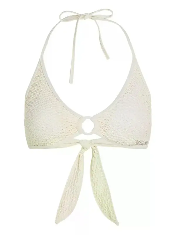 Karl Lagerfeld Crochet Bikini Top - Neutrals